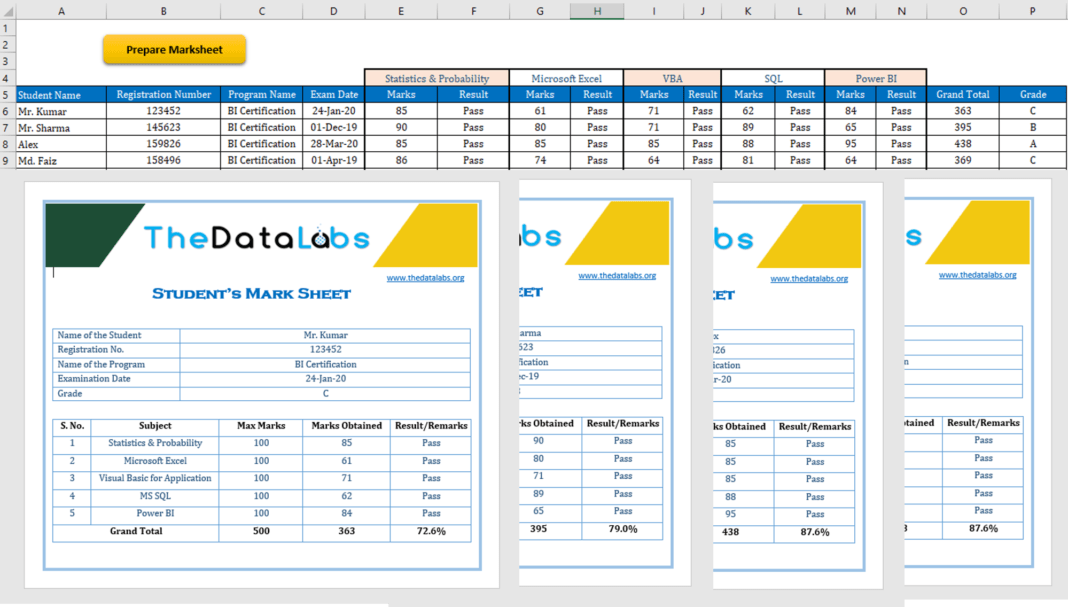 Automated Student Mark Sheet In MS Word and VBA - Easy Tutorial (2026 ...