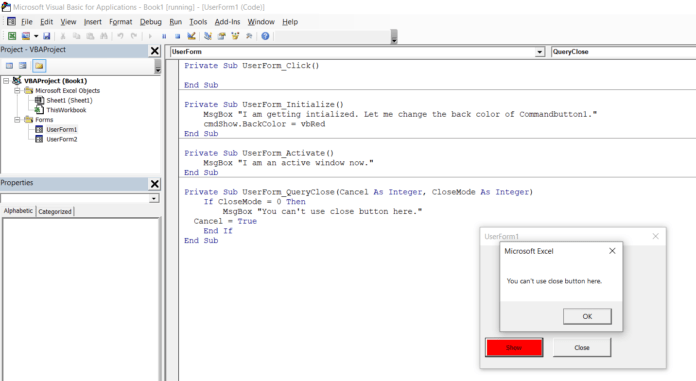 UserForm Events in VBA - TheDataLabs