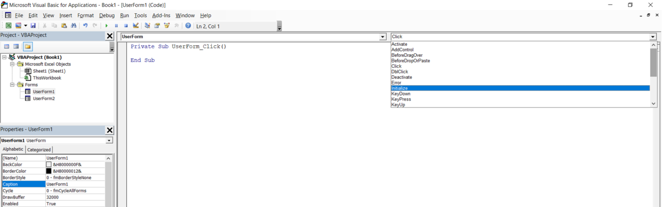 Userform Events In Vba Thedatalabs