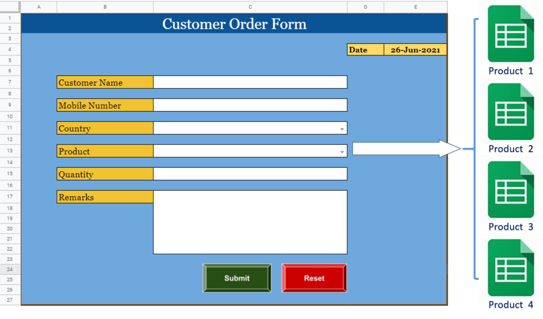 Customer Order Form in Google Sheet and Apps Script - TheDataLabs