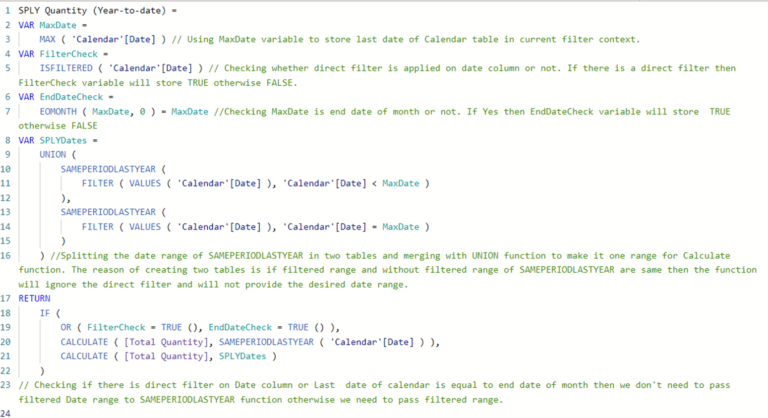 How to get the Same Period Last Year to Date in Power BI - 1 Quick ...