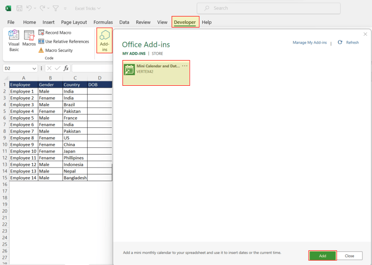 Show a Pop-Up Calendar in MS Excel Like Google Sheets - Quick and Easy ...