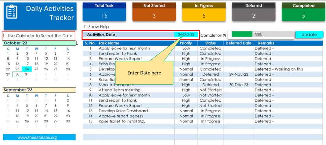 Automated Daily Activity Tracker in Excel: No. 1 Free Premium Tool ...