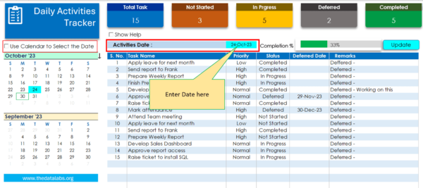 Automated Daily Activity Tracker in Excel: Ultimate Task Management ...