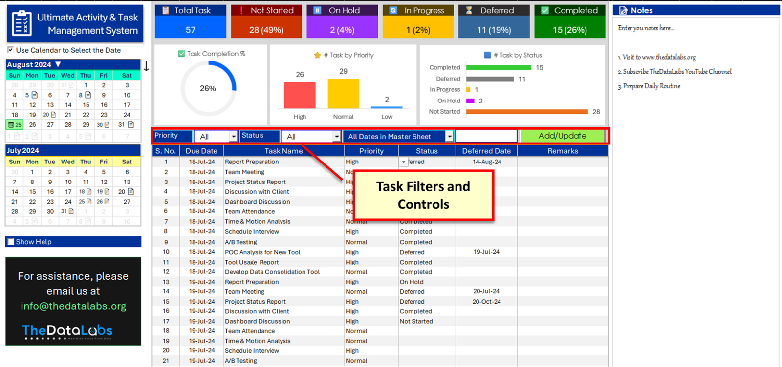 Ultimate To-Do List & Daily Activity Tracker in Excel - 2025 - TheDataLabs