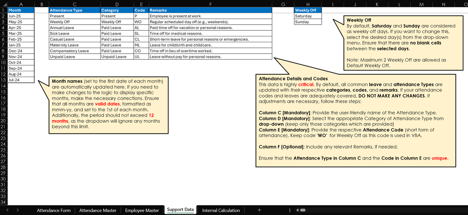 Ultimate Employee Attendance Tracker Excel Template 2025 - TheDataLabs